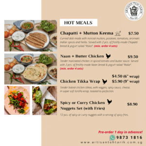 Teh tarik menu singapore