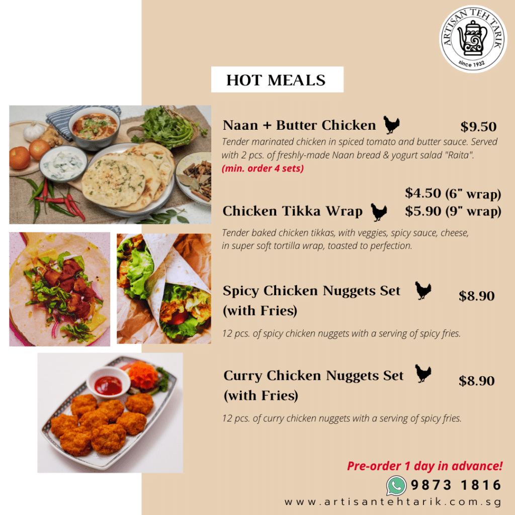 Teh tarik menu singapore